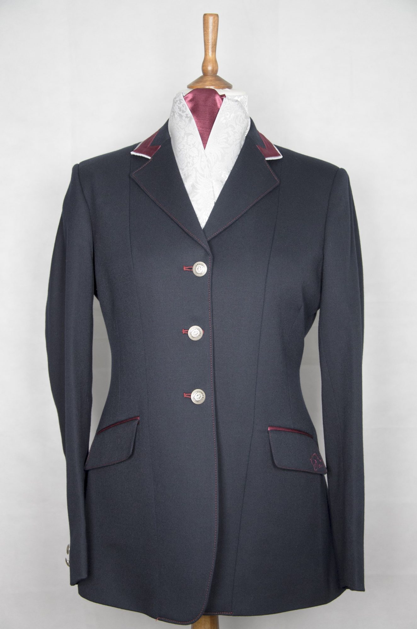 Pure Wool Grey, Navy or Black Ladies Longer Line Competition Jacket